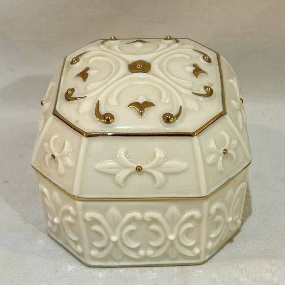 Lenox | Accents | Lenox Bone China Hand Painted Music Jewelry Box Ivory ...